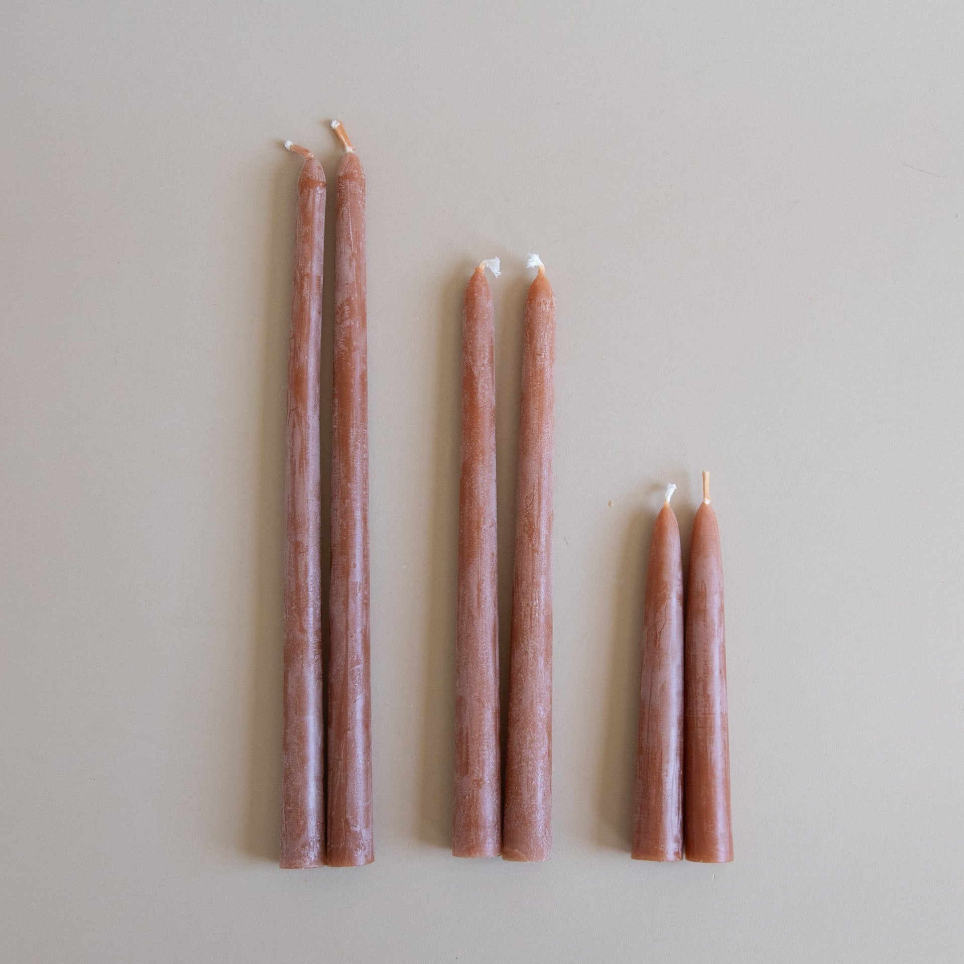 Taper Candles in Terracotta by Greentree
