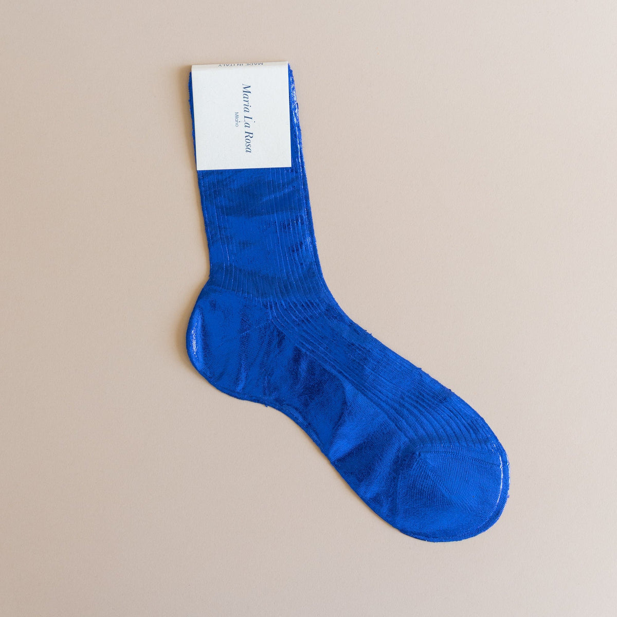 One Ribbed Laminated Socks by Maria La Rosa