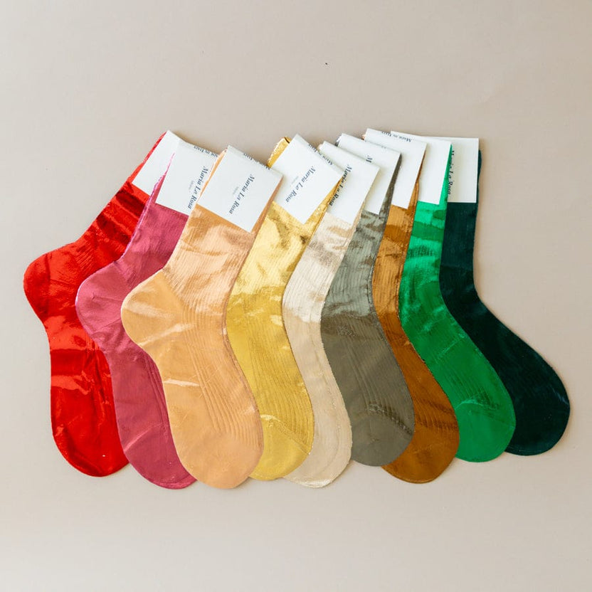 One Ribbed Laminated Socks by Maria La Rosa